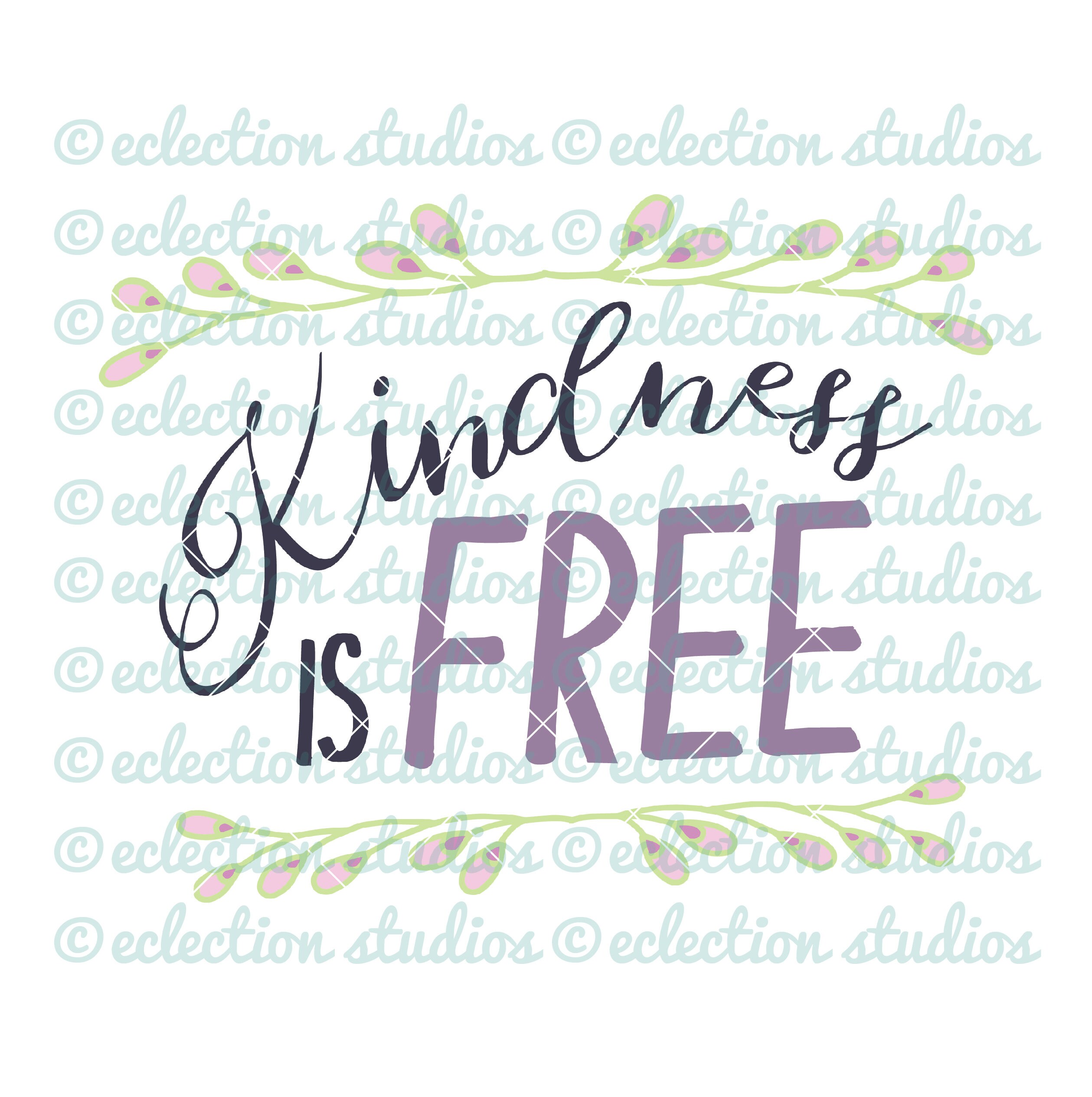 Sign SVG Kindness Is Free inspirational wood sign word art | Etsy