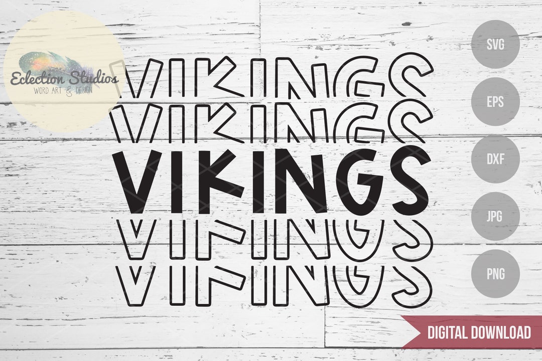 Vikings SVG, Team Pride, School Pride Mascot SVG, Word Art in SVG, Eps ...