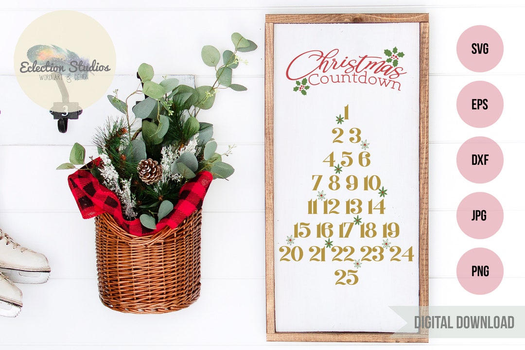 Christmas SVG, Countdown Calendar, Christmas Tree Classic Advent ...