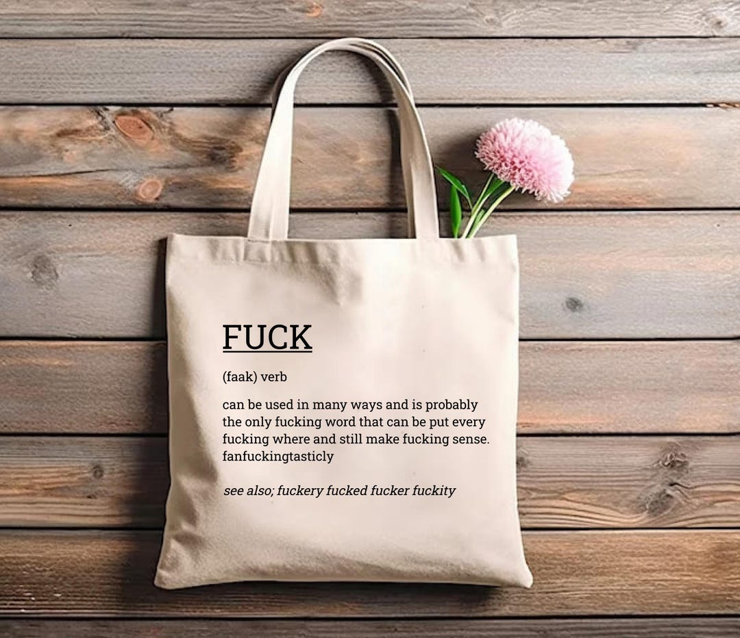 Funny Tote Bag Swearing Adult Humor Gift F*ck Definition Cussing ...