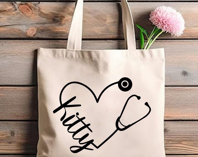 Personalized Nurse Tote Bag, Custom Medical Gift, Nurse Tote Bag ...