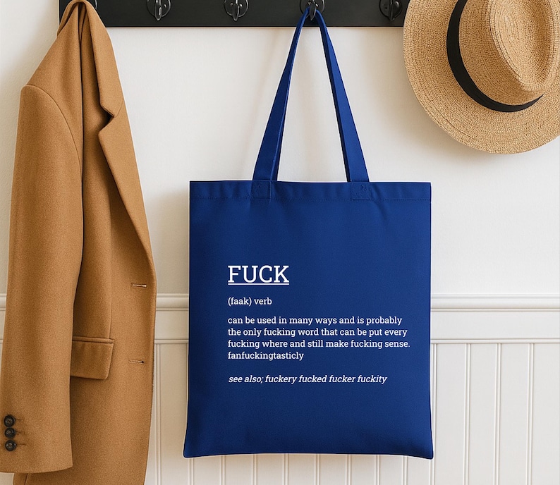 Funny Tote Bag Swearing Adult Humor Gift F*ck Definition Cussing ...