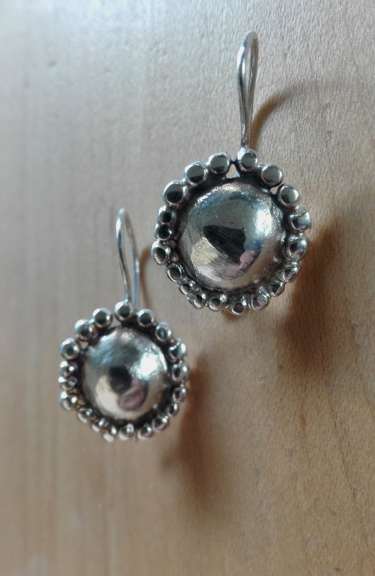 Round Silver Earrings Small Silver Earrings Hammered Silver - Etsy