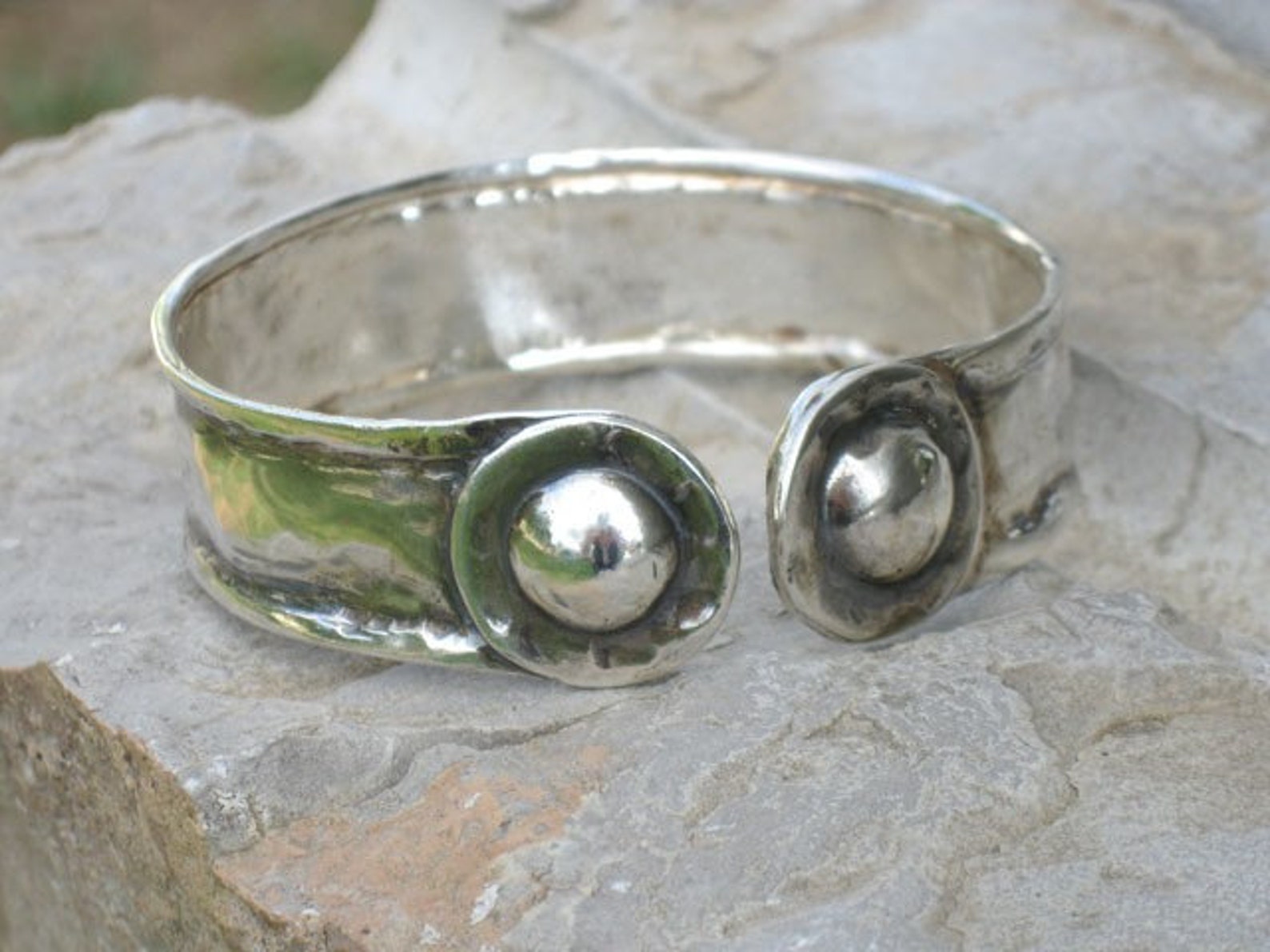 Bangle Cuff Silver Chunky Bracelet Solid Sterling Cuff - Etsy Israel