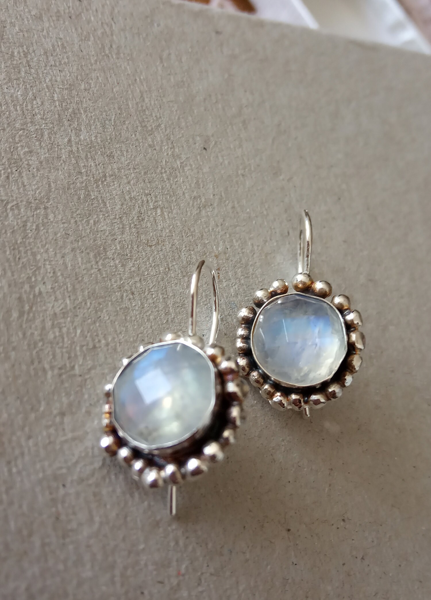 Moonstone EarringsMoonstone Jewelry Rainbow MoonstoneDangle | Etsy