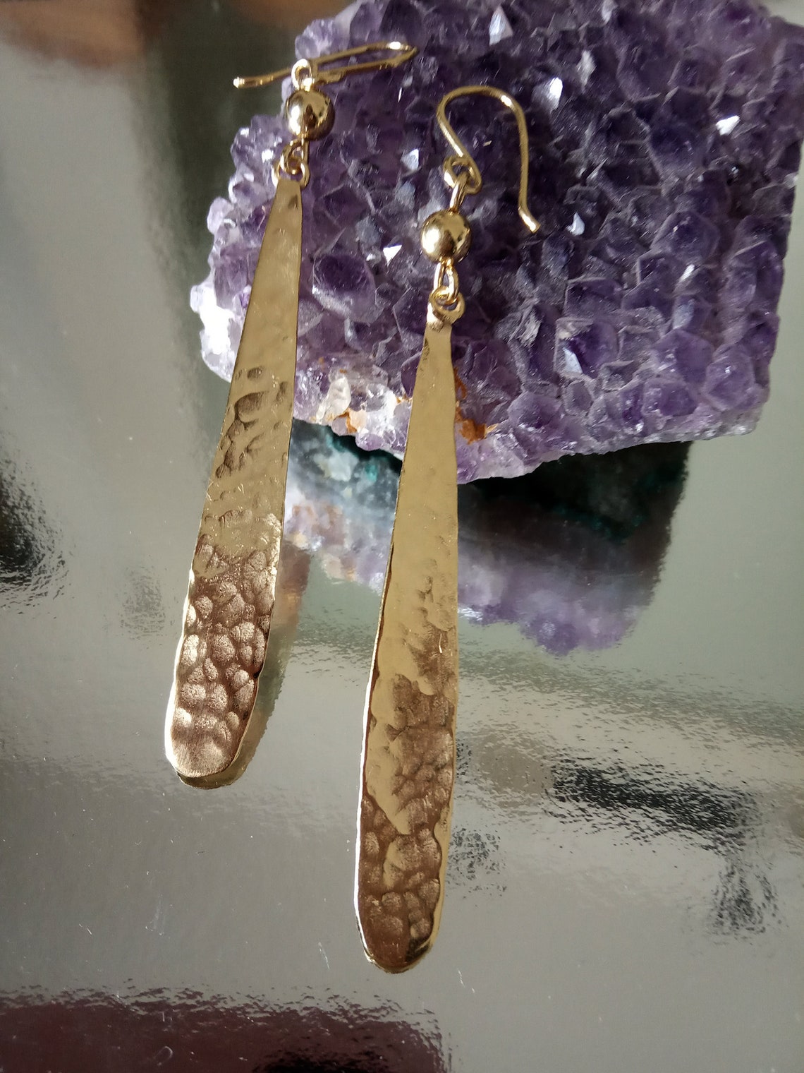 Long Gold Earrings Lightweight Earrings Minimalist Dangles | Etsy