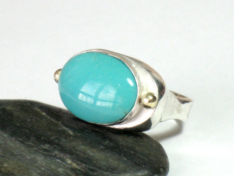 Oval Turquoise ring Turquoise Silver December Stone Bezel | Etsy