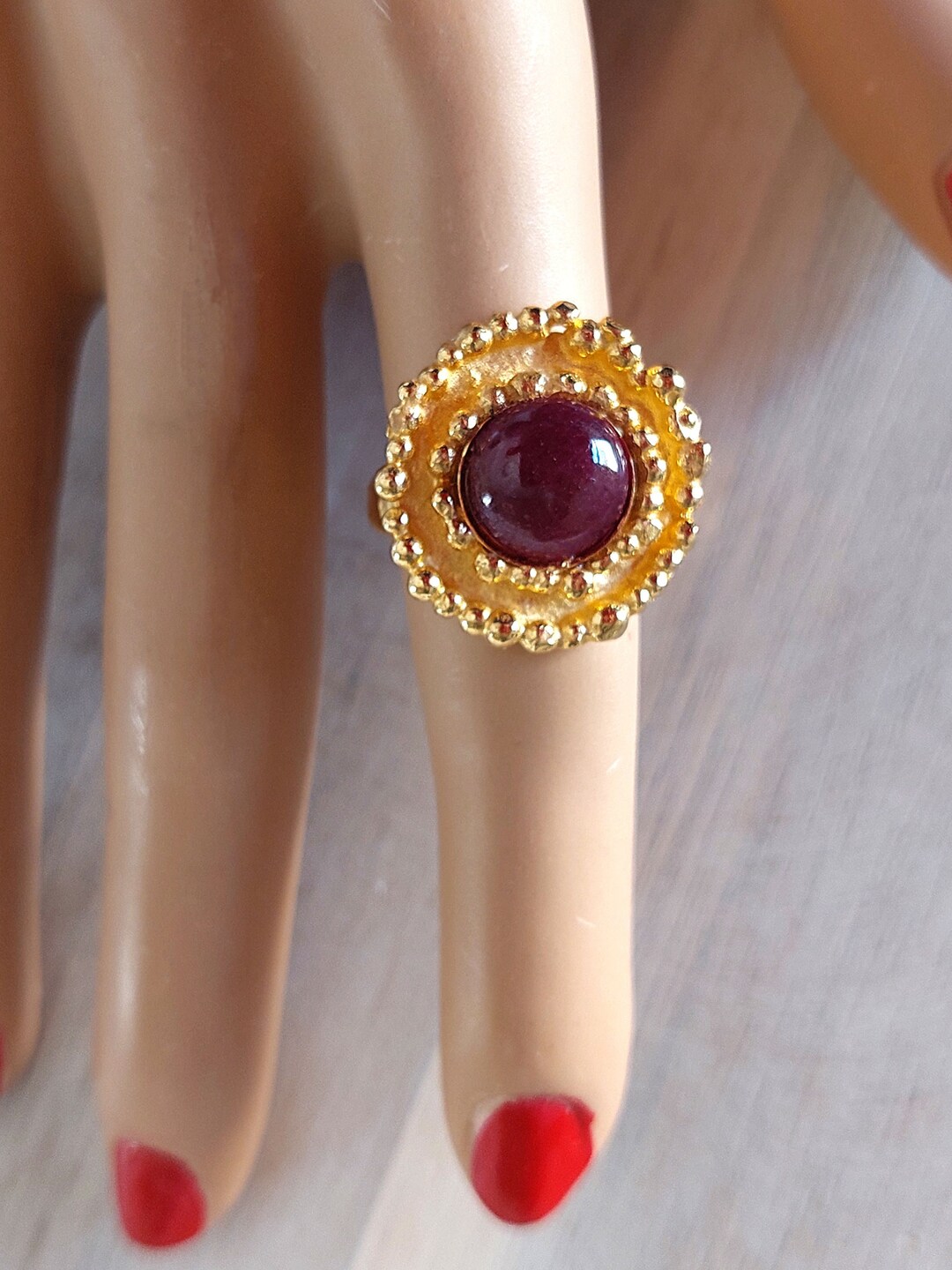 Ruby Gold Ring,ruby Gemstone Ring,round Stone Ring,gold Filled Ring ...