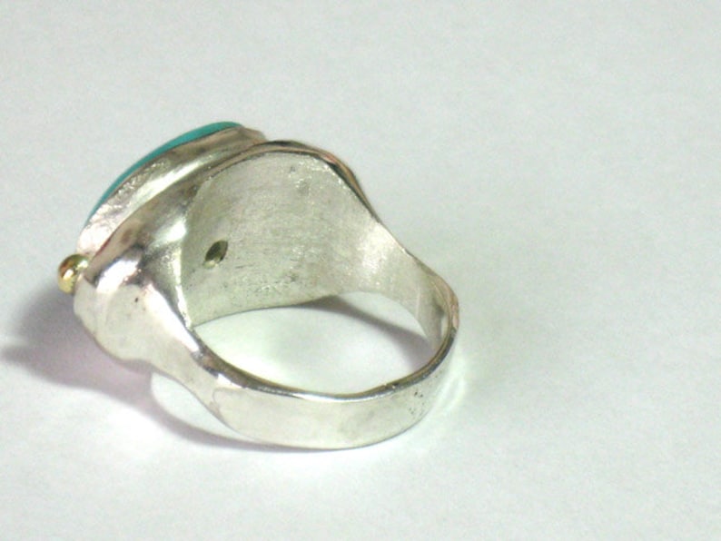 Oval Turquoise ring Turquoise Silver December Stone Bezel | Etsy