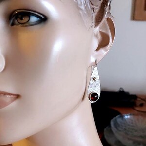 Silver Garnet Earrings, Garnet Dangles, Earrings Silver Stone, Silver Gold Stone, Garnet Drop ...
