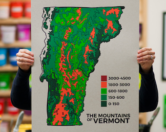 Topographical Mountain Map Poster - Etsy