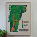 Vermont Topographical Map Screenprint - Long Trail Art Print Mountain ...