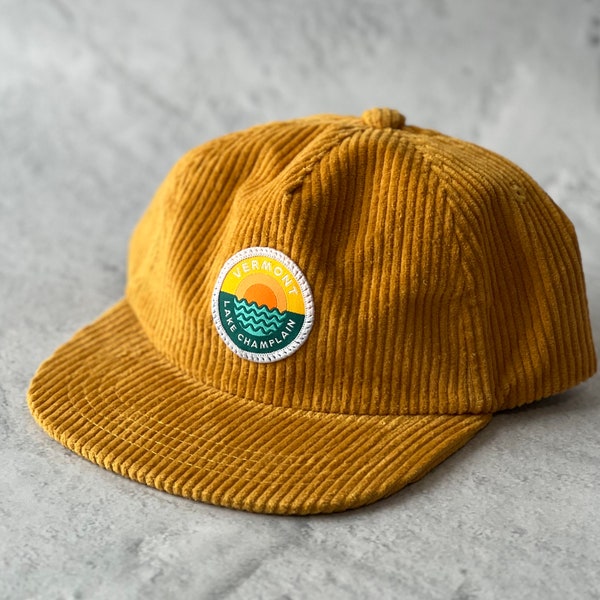 Corduroy Flat Brim Hat - Etsy