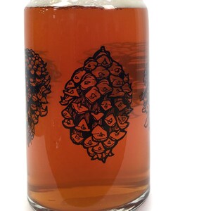 Pint Glass Set Pinecone Design - Etsy