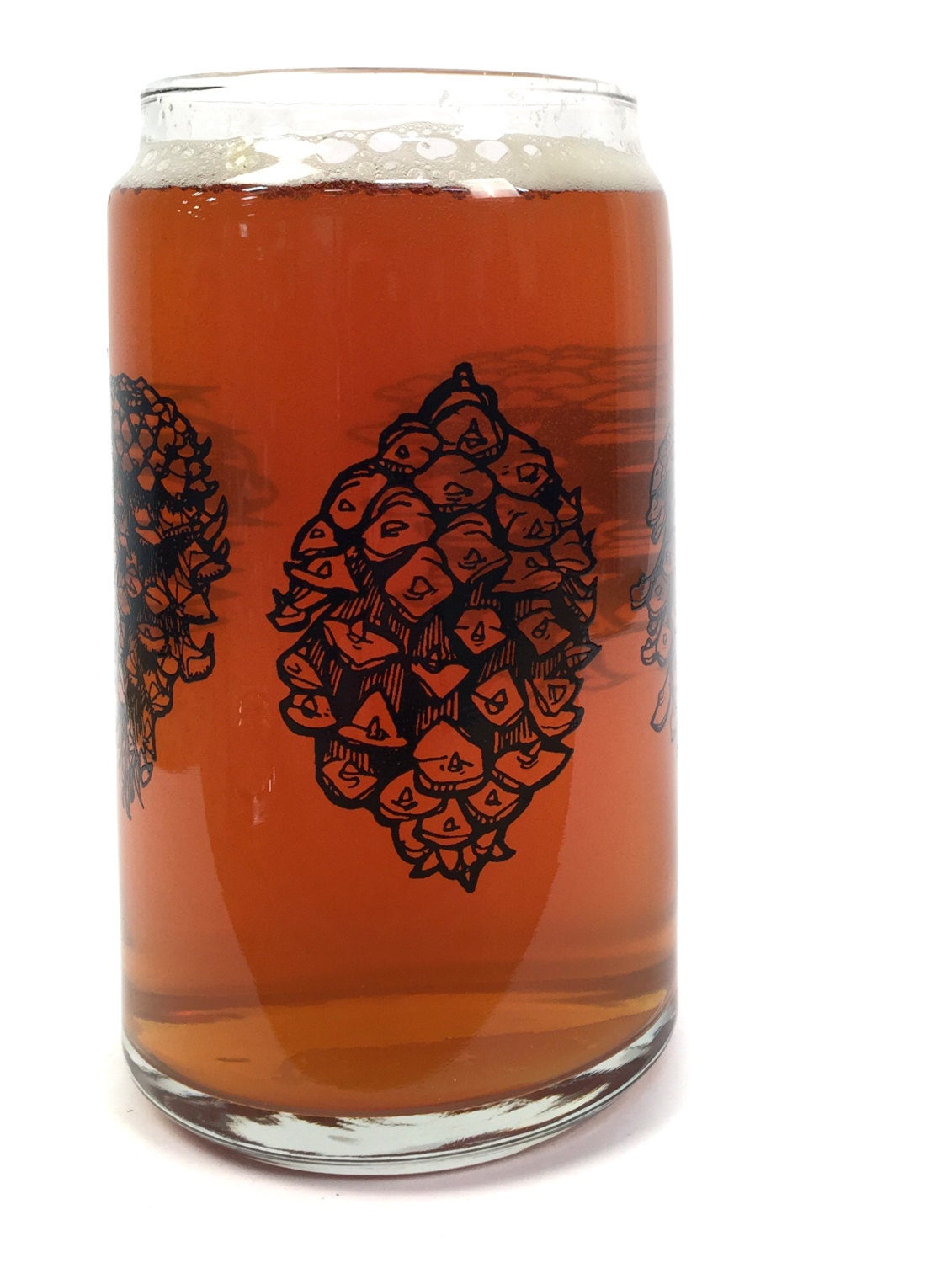 Pint Glass Set Pinecone Design - Etsy