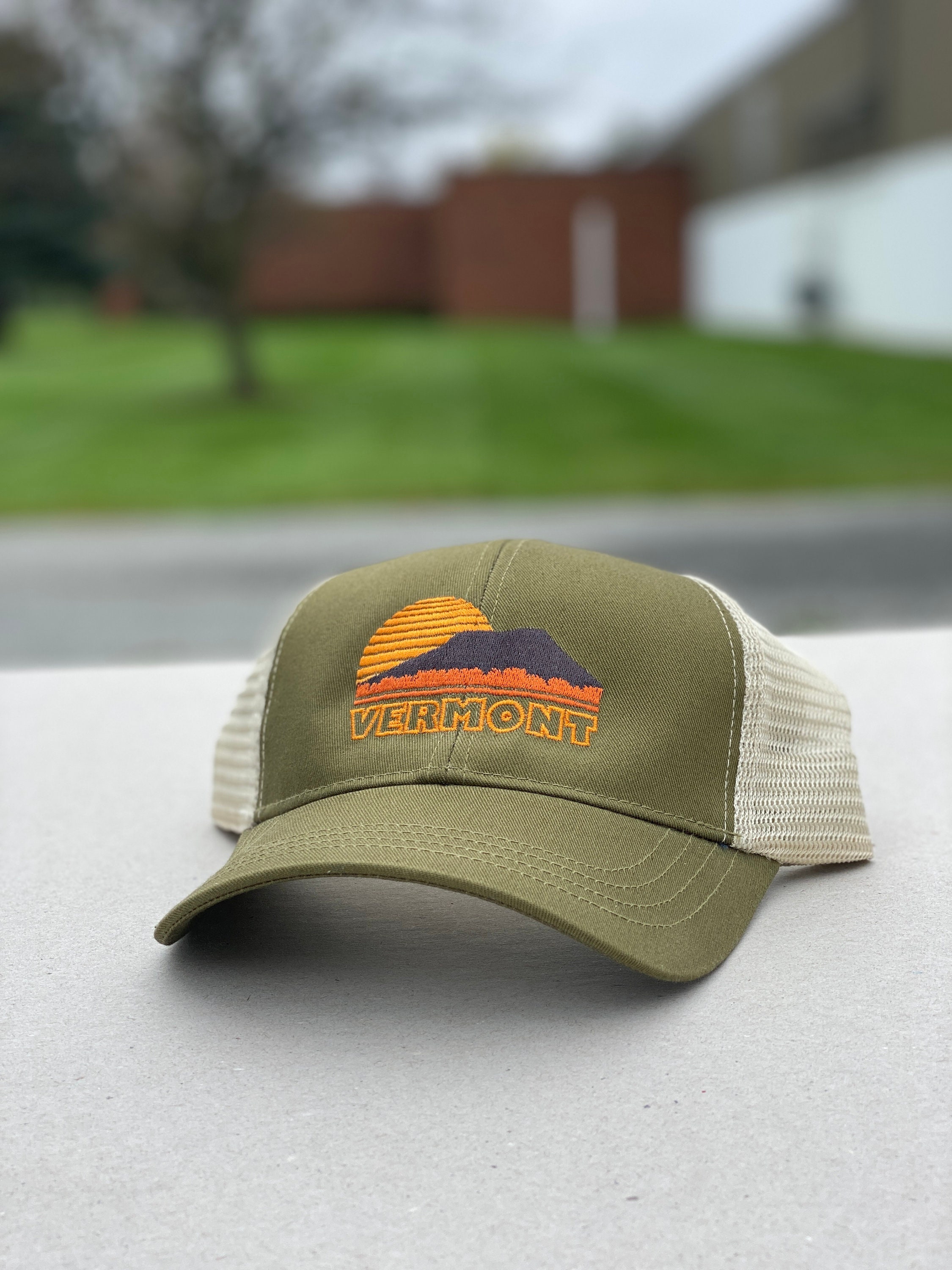 Vermont Sunset Hat - Baseball Cap Organic Cotton Mens Hat Trucker Hat ...