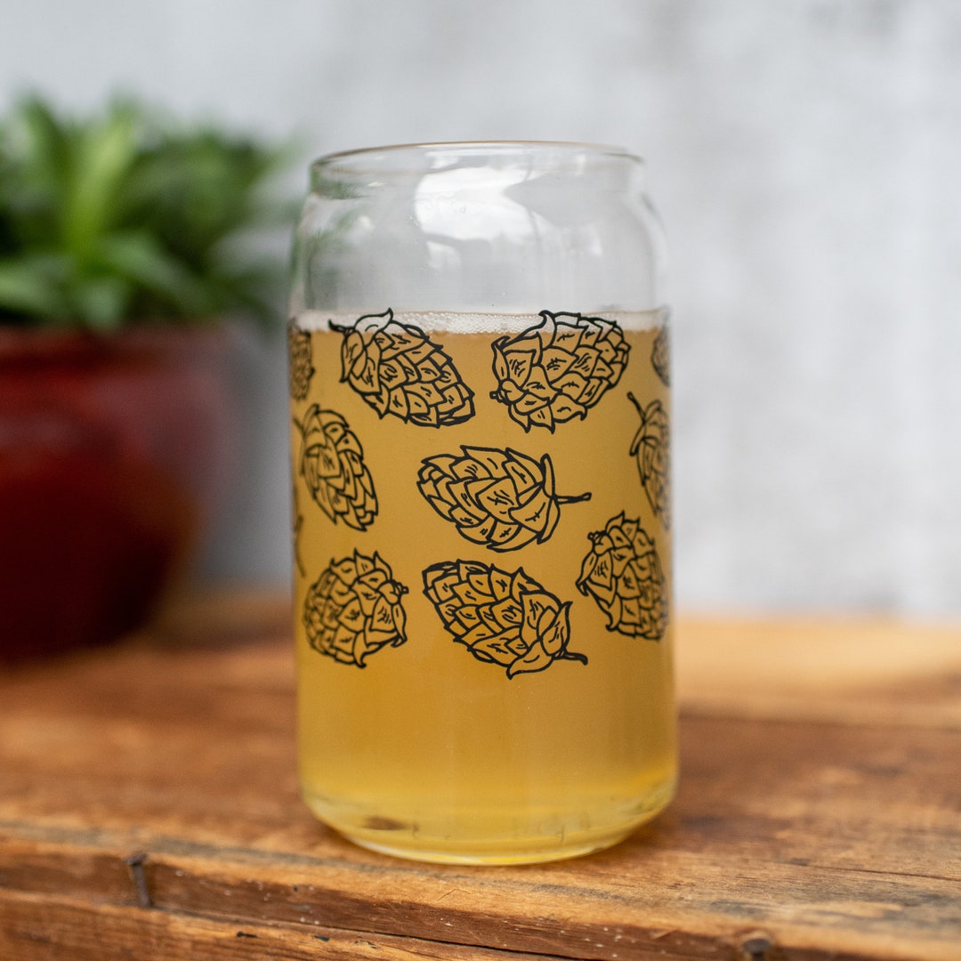 Beer Hops Pint Glass TWO Pack Beer Lover Gift for Him Housewarming ...