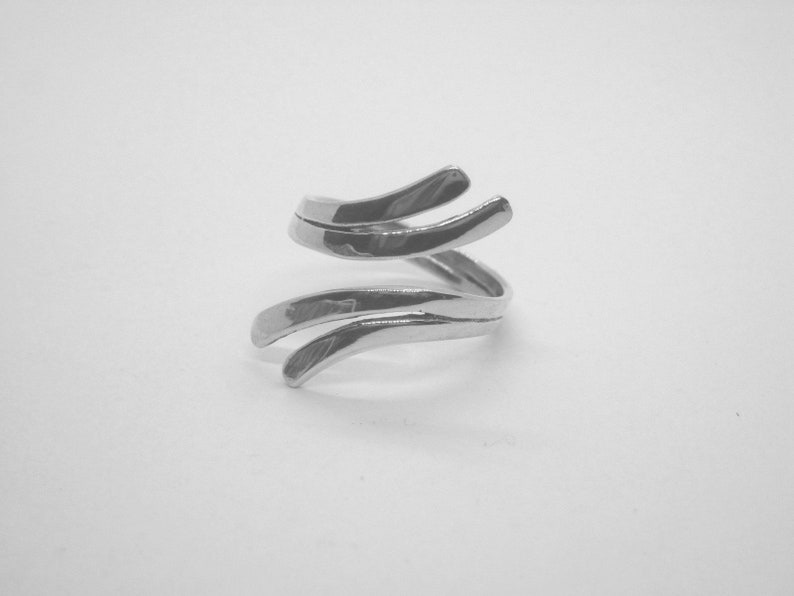 Sterling Silver Elegant Adjustable Thumb Ring-twin Sweep-free - Etsy