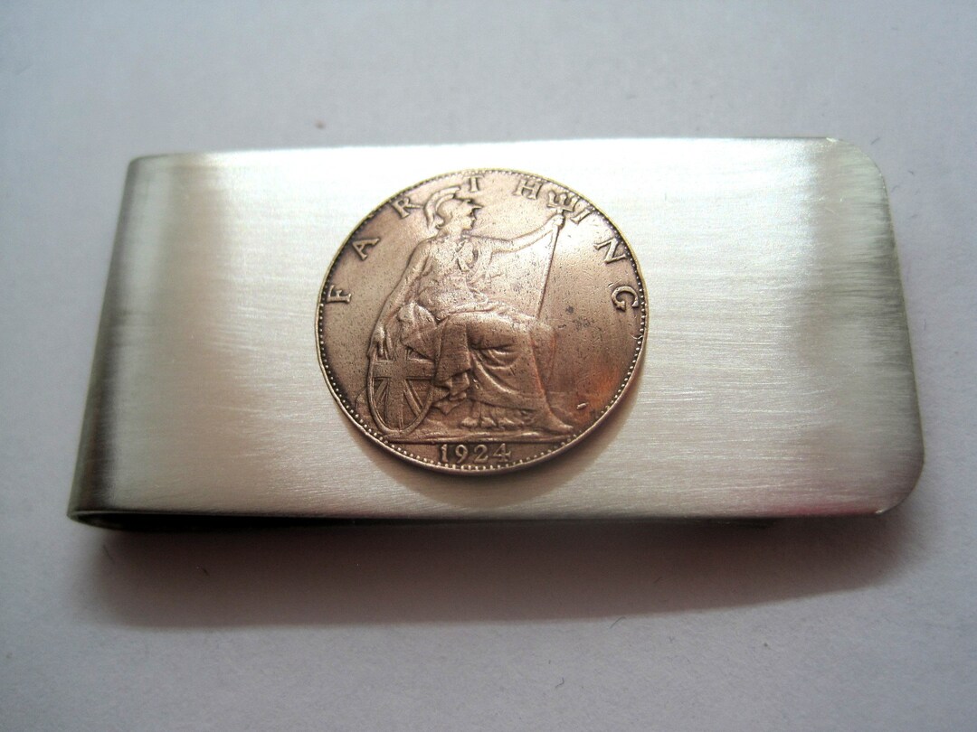 Vintage British Britannia Farthing Money Clip - Etsy