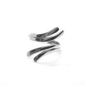 Sterling Silver Elegant Adjustable Thumb Ring-twin Sweep-free Shipping ...
