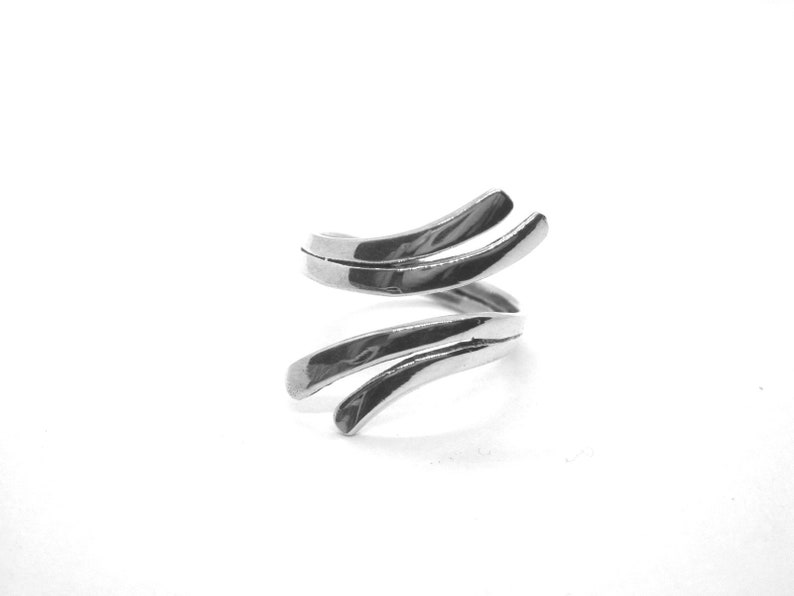 Sterling Silver Elegant Adjustable Thumb Ring-twin Sweep-free Shipping ...