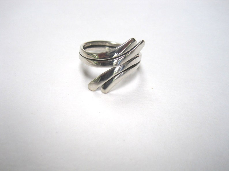 Sterling Silver Elegant Adjustable Thumb Ring-twin Sweep-free - Etsy