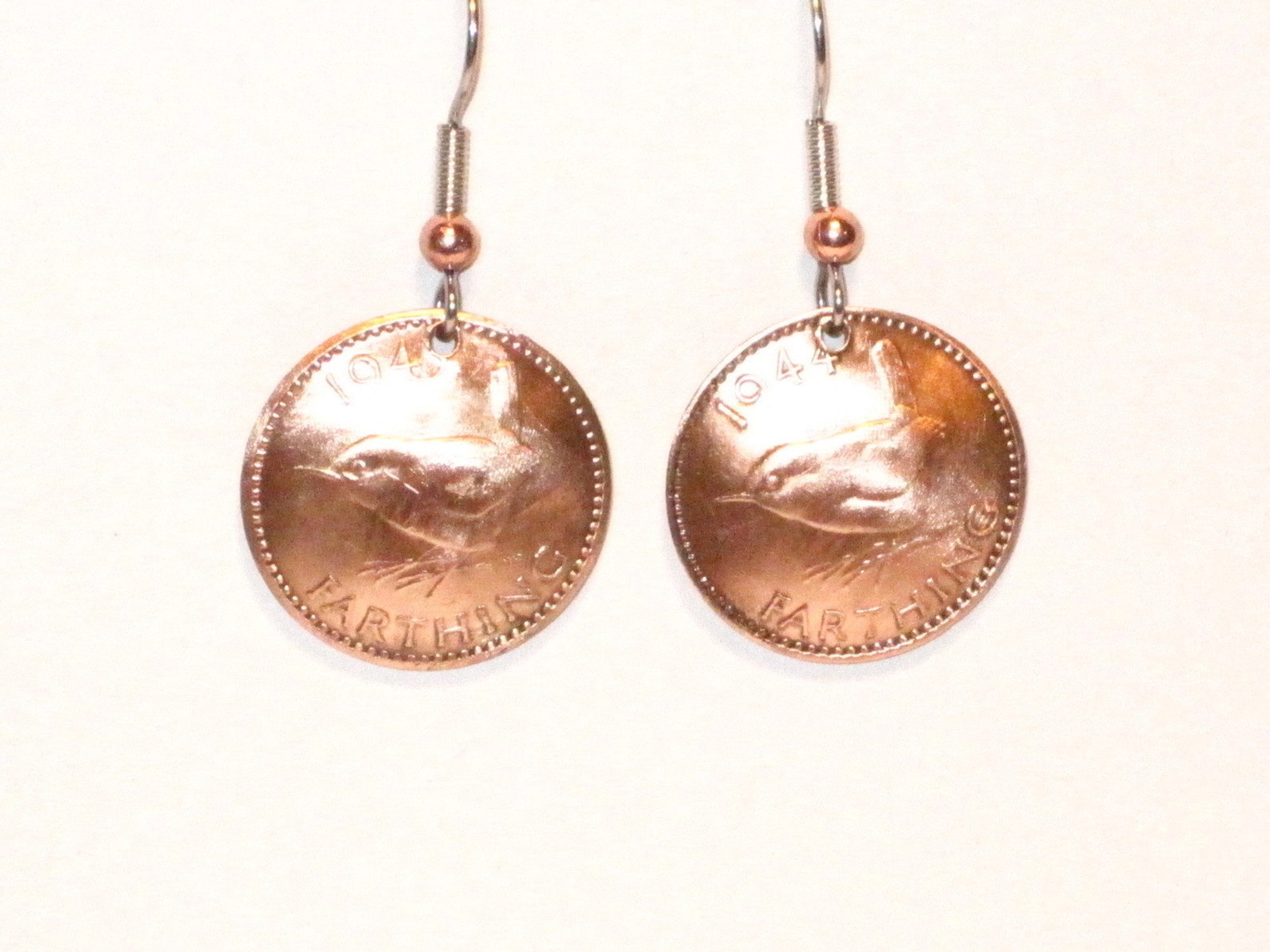 Vintage British Farthing Wren Earrings-nicely Domed - Etsy