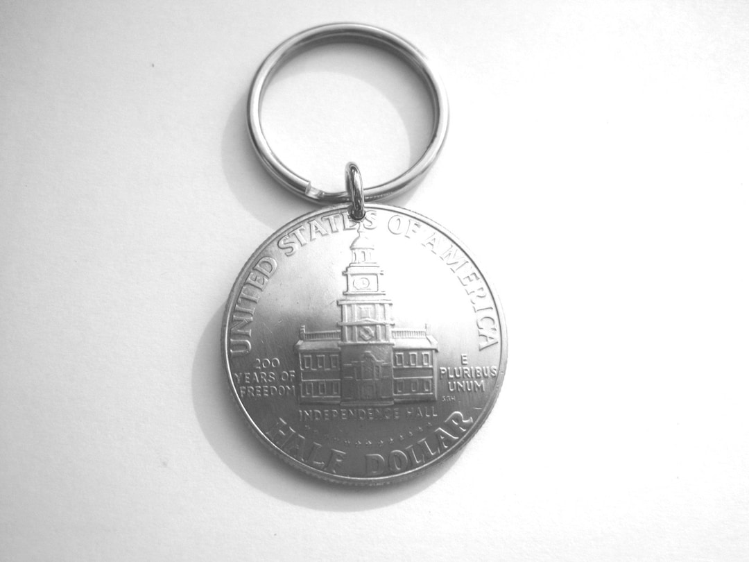 Bicentennial Half Dollar Key Ring - Etsy