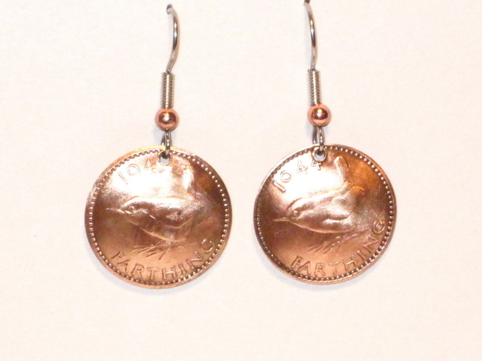 Vintage British Farthing Wren Earrings-nicely Domed | Etsy