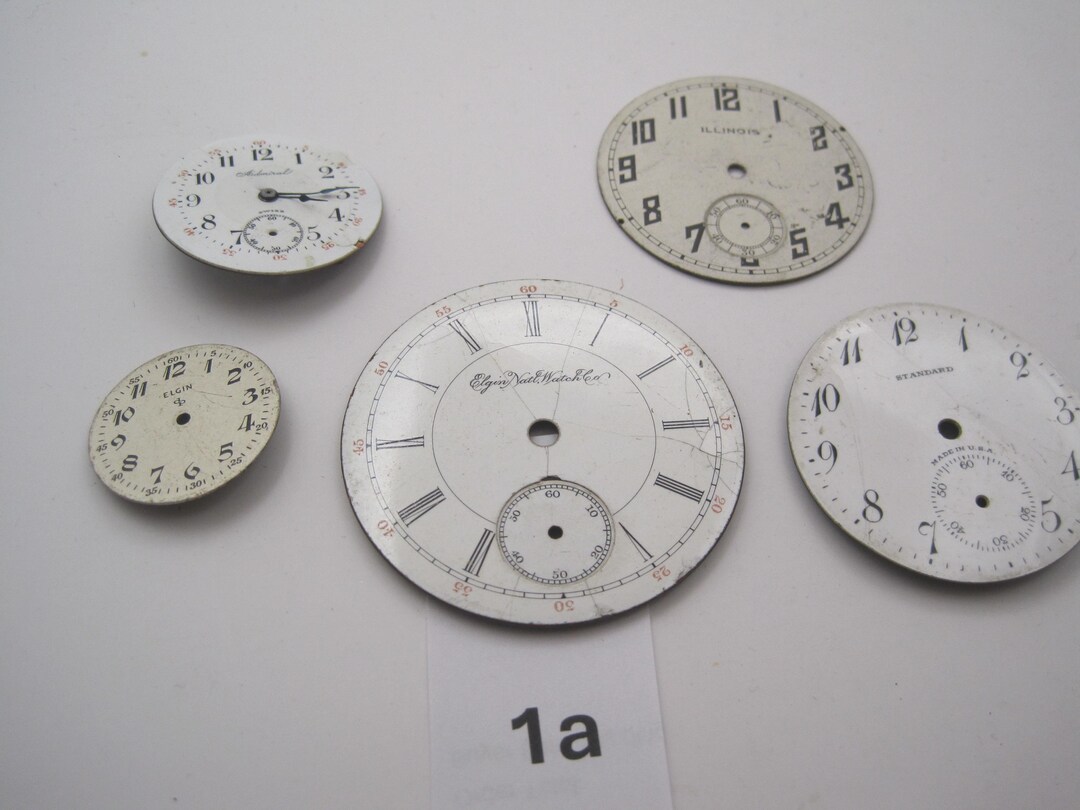 Antique 5 Pocket Watch Dial Faces-steampunk, Altered Art, Repair. Lot ...