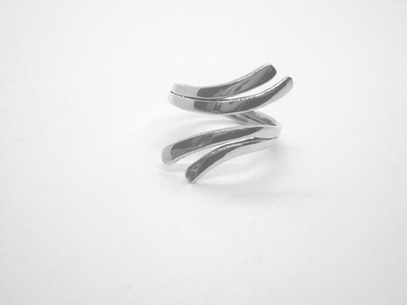 Sterling Silver Elegant Adjustable Thumb Ring-twin Sweep-free Shipping ...