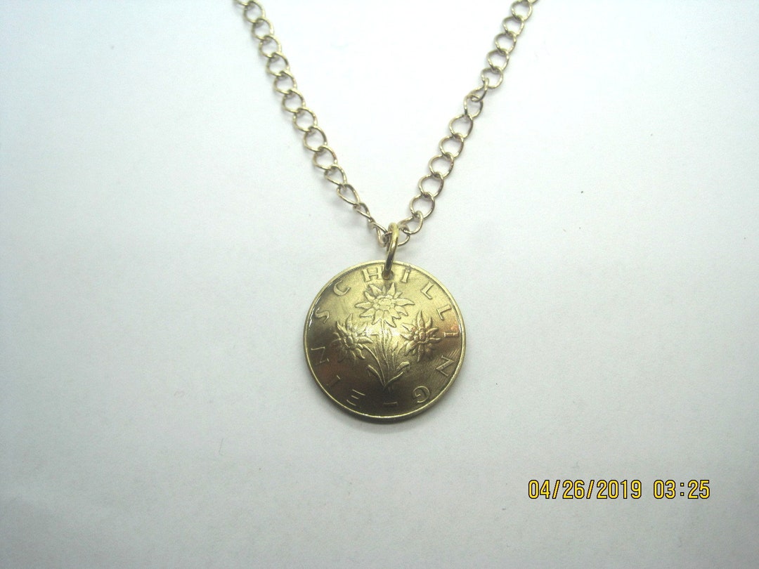 Austrian Golden Edelweiss Coin Necklace - Etsy