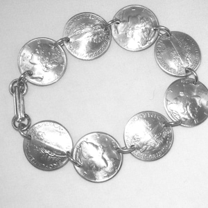 Silver Mercury Linked Dime Bracelet-nicely Domed-free Shipping - Etsy
