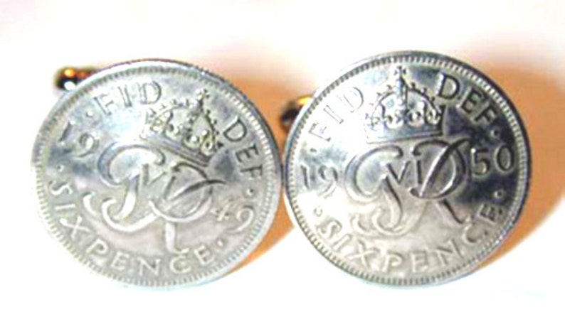 Antique Silver 6P Coin Cuff Links-king George VI-1937 to 1953 | Etsy
