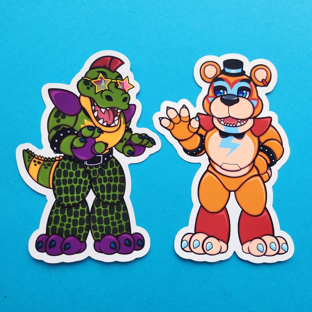 Fnaf Glamrock Freddy and Montgomery Gator Sticker - Etsy