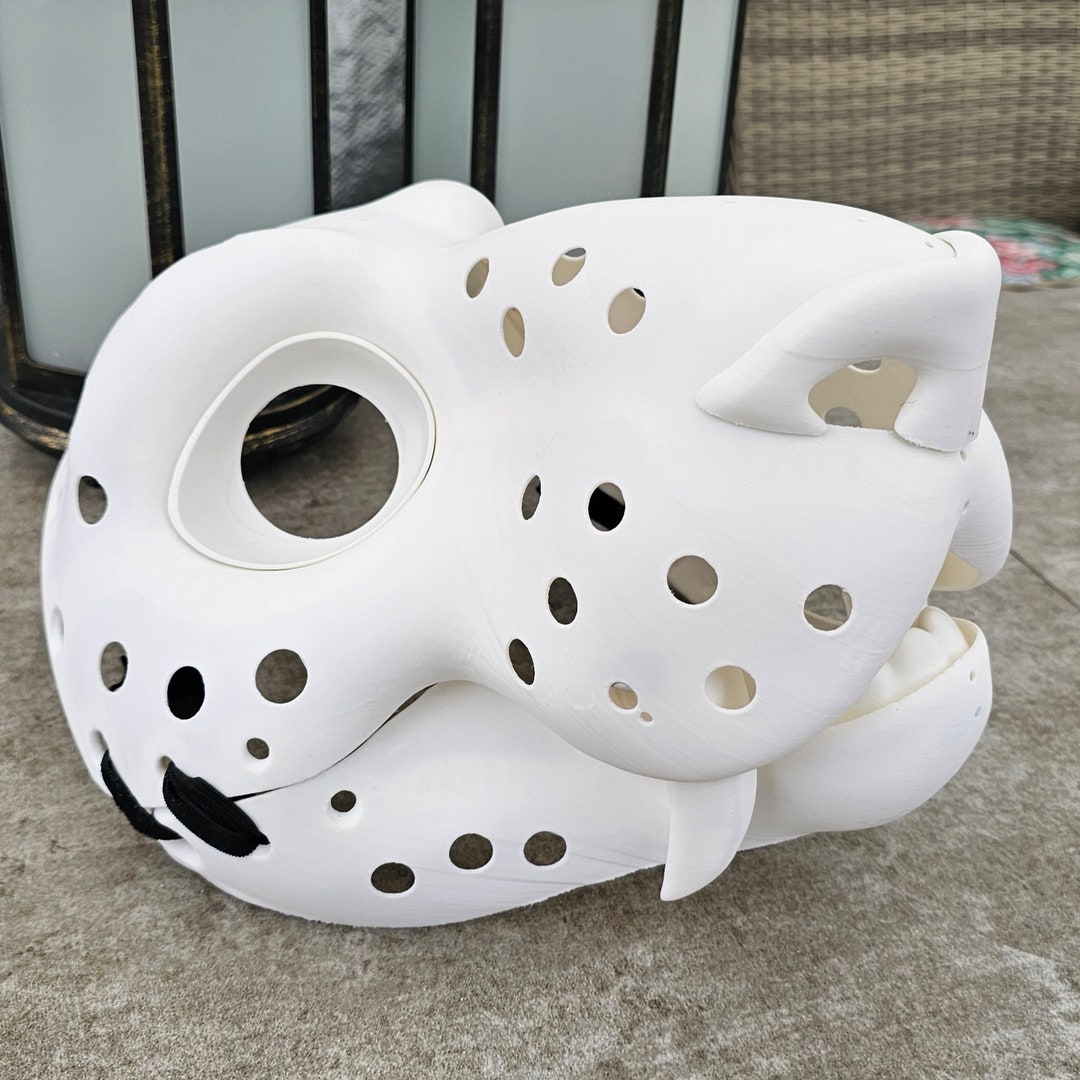 Smilodon Sabretooth Cat Fursuit Head Base Set: Eyes, Moving Jaw, Nose ...