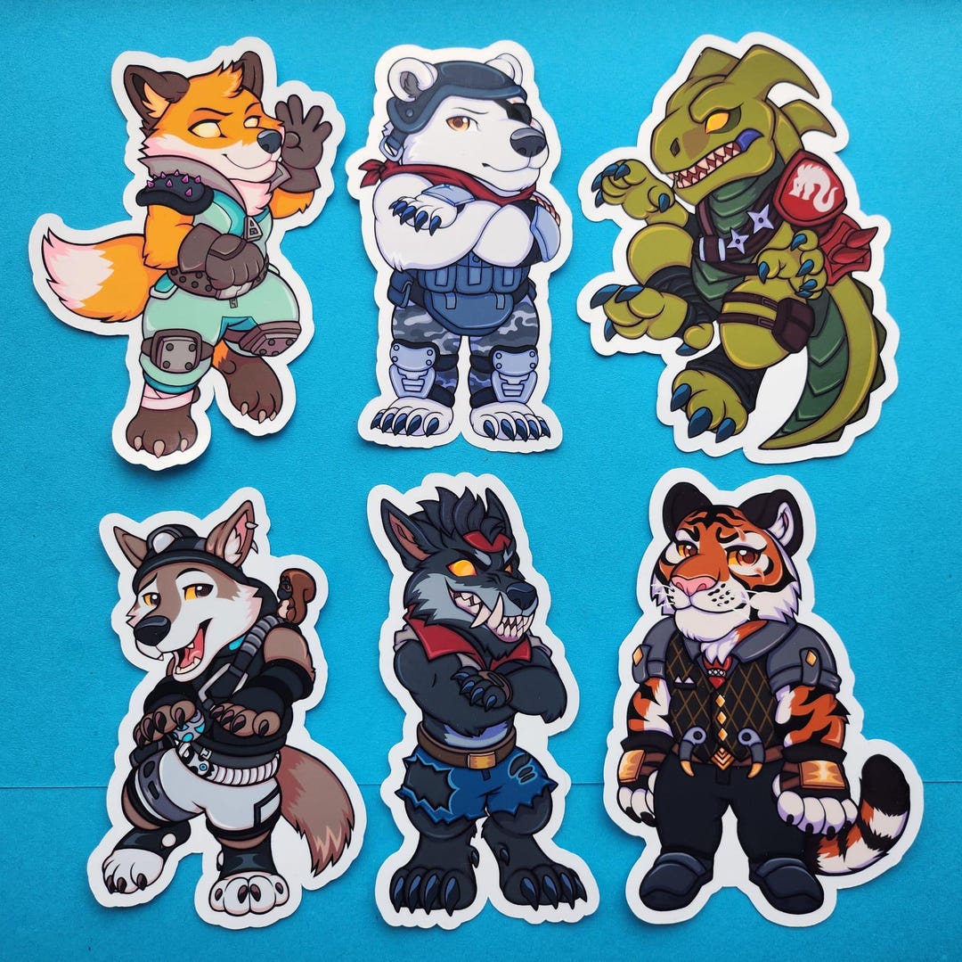 Fort Furry Stickers - Fennix, Wendell, Polar Patroller, Dire, Hybrid ...