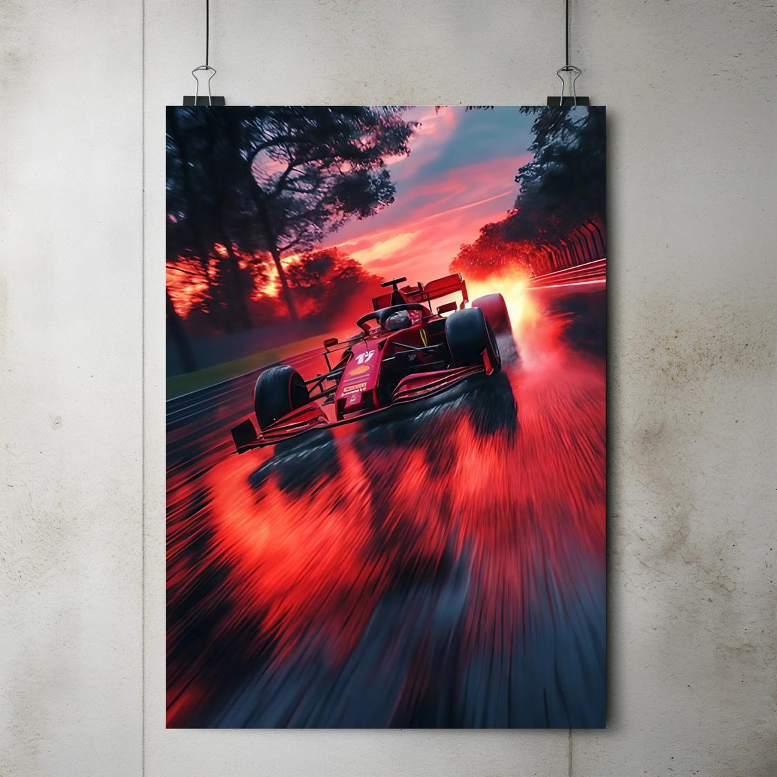 Set of 16 Car Posters Automotive Home Wall Art Decorative Prints ...