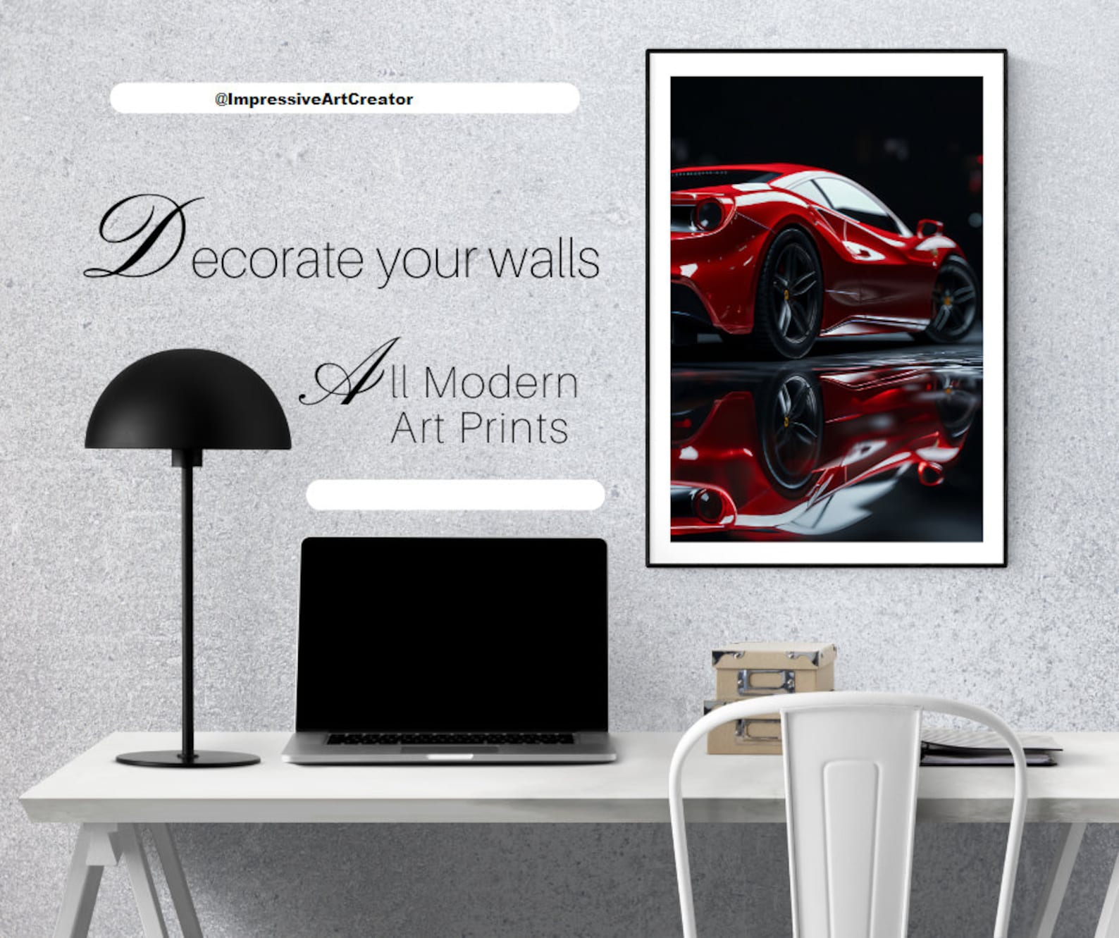 Set of 6 Car Posters Automotive Home Wall Art Decorative Prints Digital ...