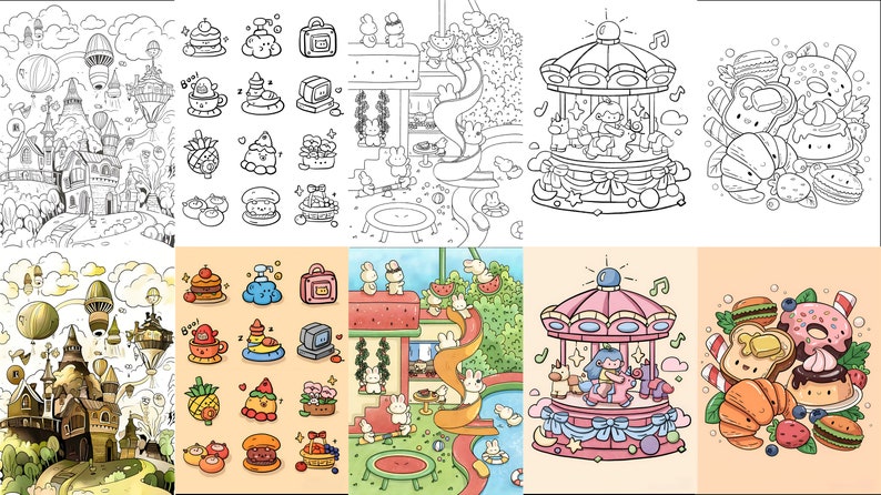 Printable Colouring Pages, Instant Download, 10 X Fun Themed ...