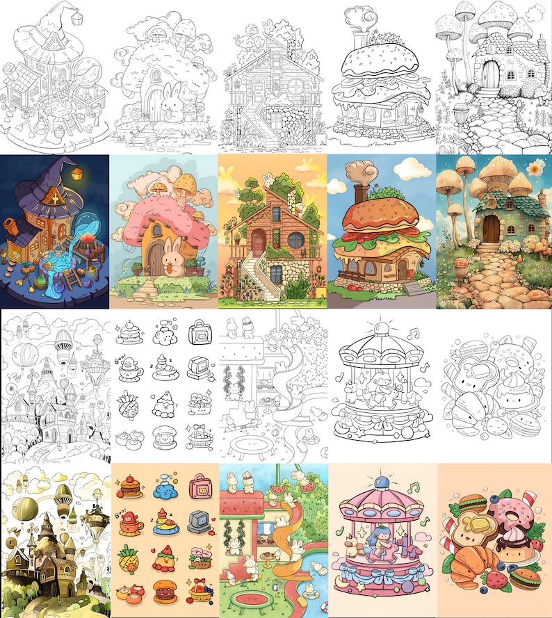 Printable Colouring Pages, Instant Download, 10 X Fun Themed ...