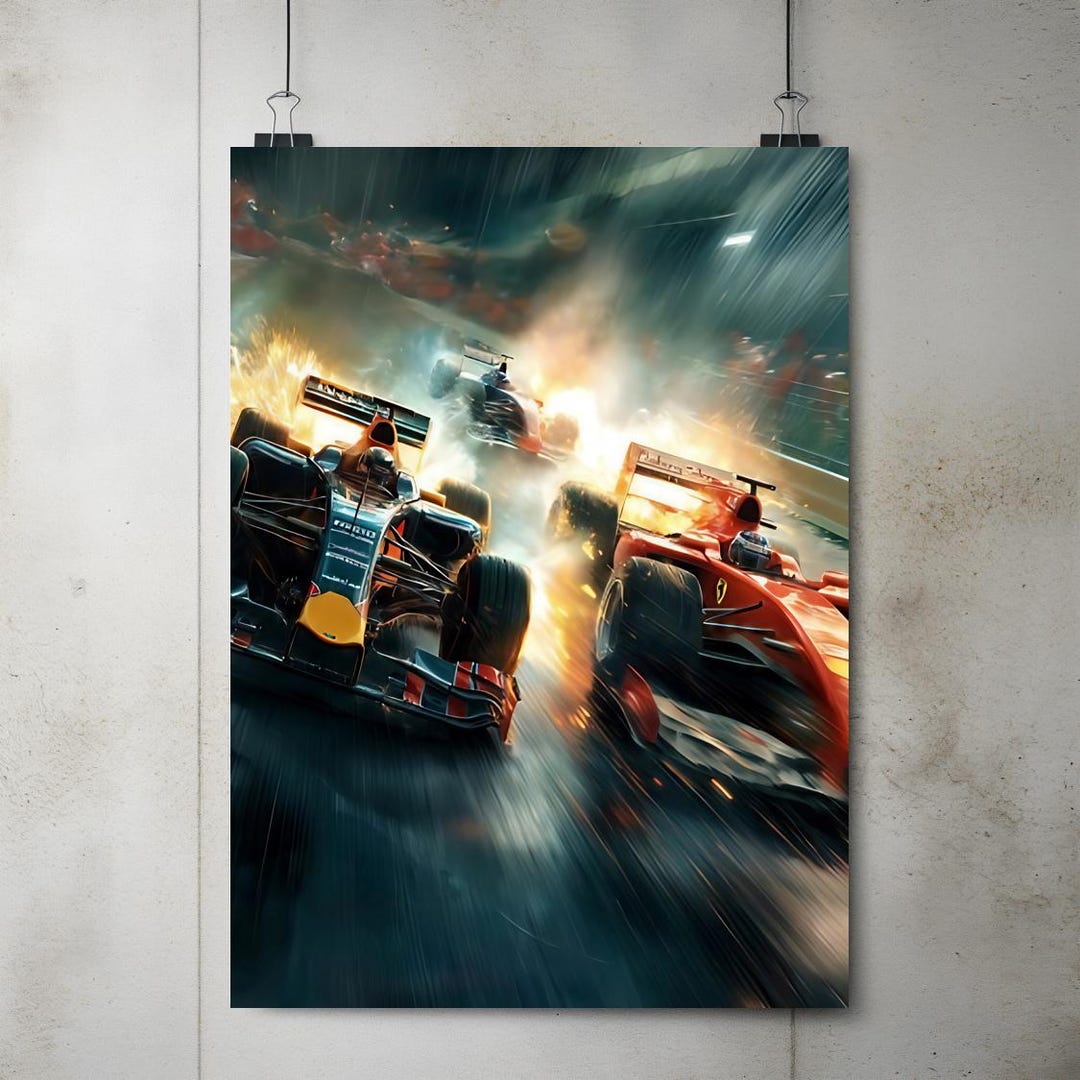 Formula 1 Car Racing Poster Prints, Boy Room Wall Art (digital Download ...