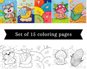Printable Colouring Pages, Instant Download, 10 X Fun Themed ...