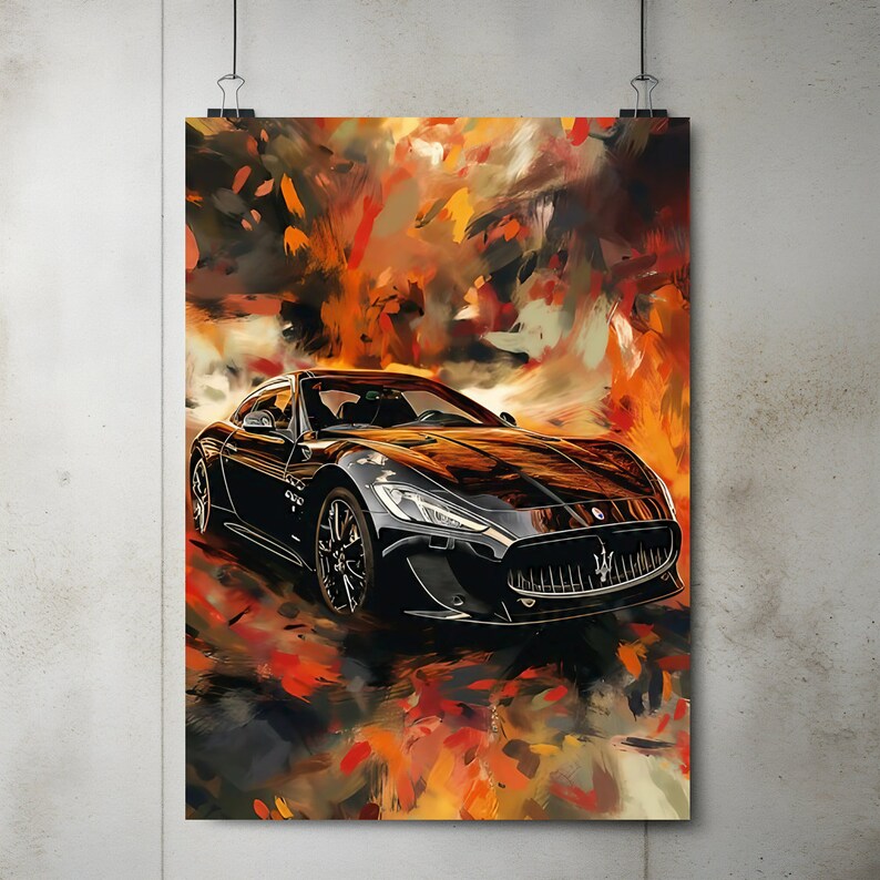 Set of 9 Car Posters Automotive Home Wall Art Decorative Prints Digital ...