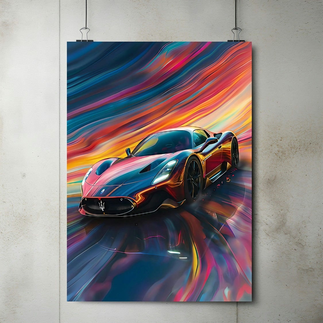 Set of 9 Car Posters Automotive Home Wall Art Decorative Prints Digital ...