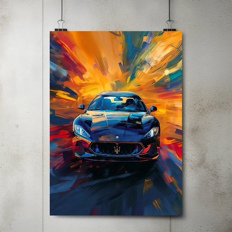 Set of 9 Car Posters Automotive Home Wall Art Decorative Prints Digital ...