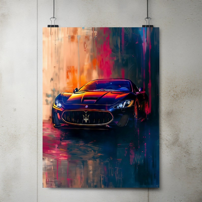 Set of 9 Car Posters Automotive Home Wall Art Decorative Prints Digital ...