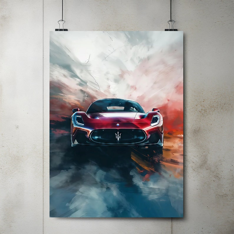 Set of 9 Car Posters Automotive Home Wall Art Decorative Prints Digital ...