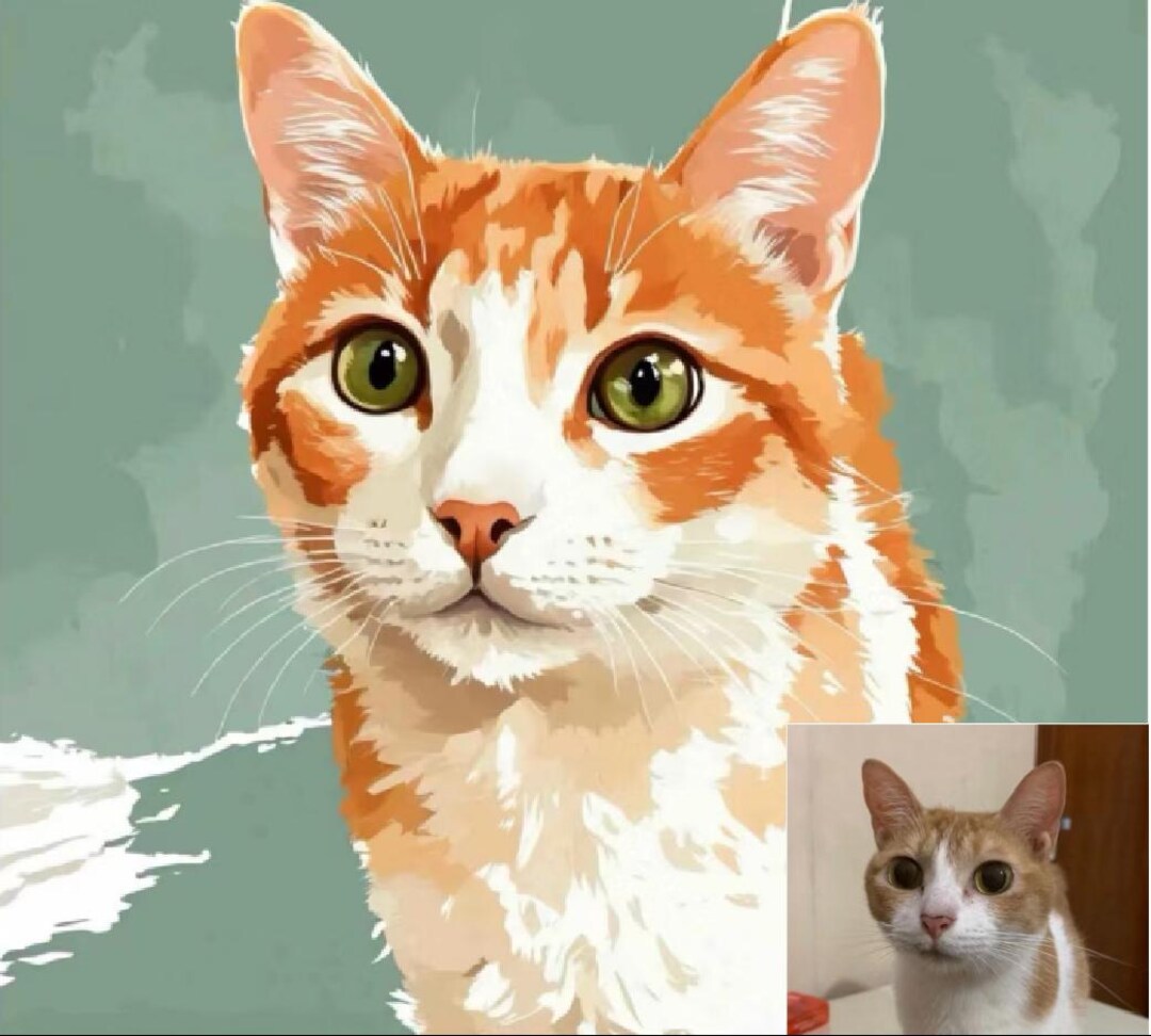 Custom Cat Dog Portrait, Cat Dog Lover Gift, Cat Dog Memorial, Digital ...