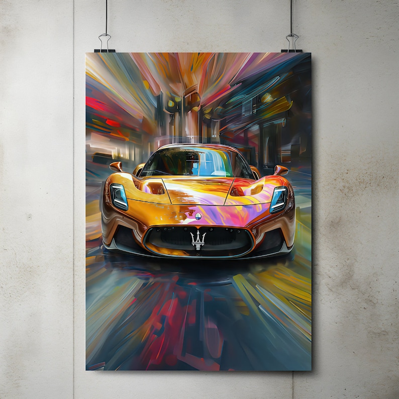 Set of 6 Car Posters Automotive Home Wall Art Decorative Prints Digital ...